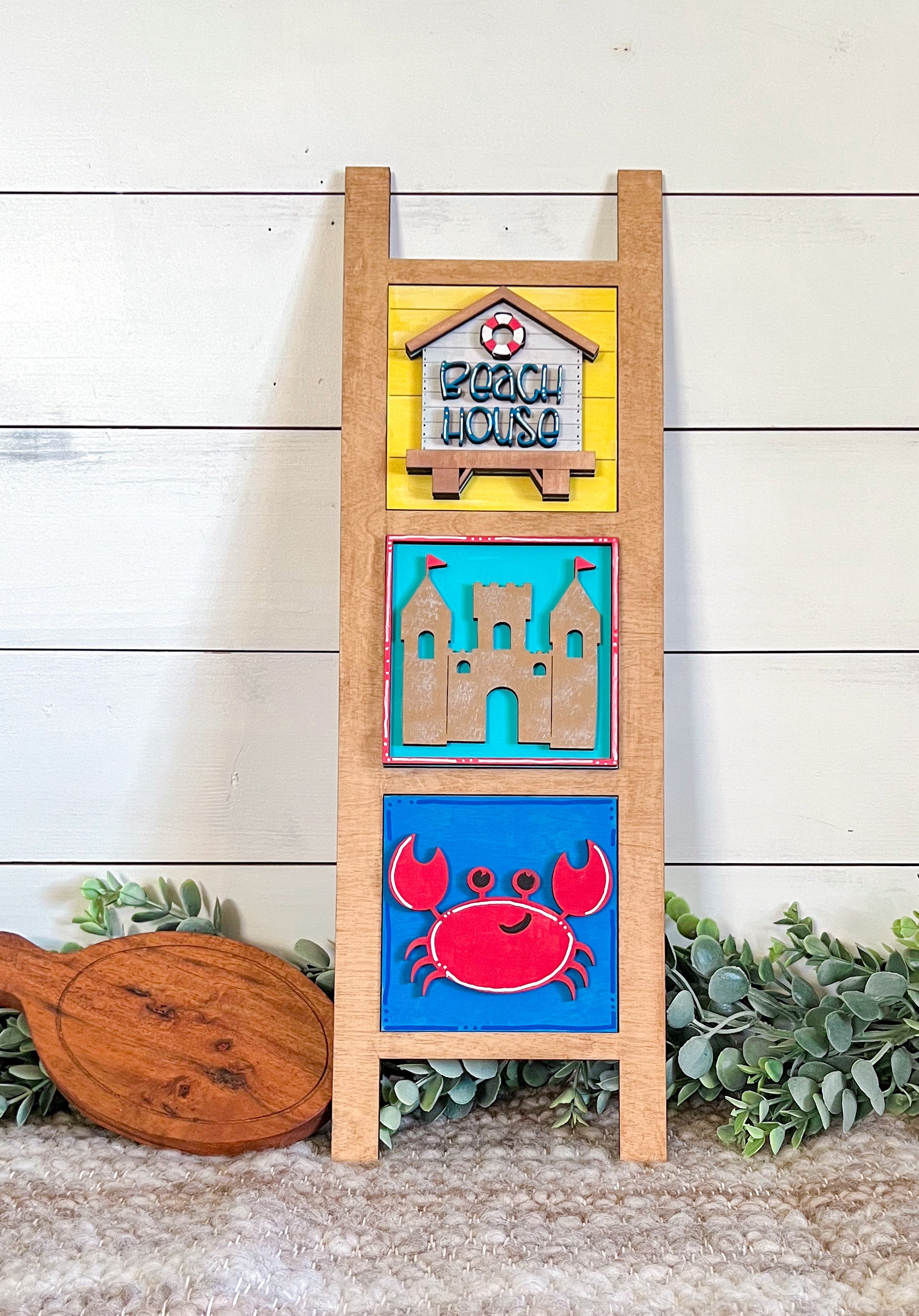 Summer Beach Themed Ladder and Tiles – Rocky Knoll Co.
